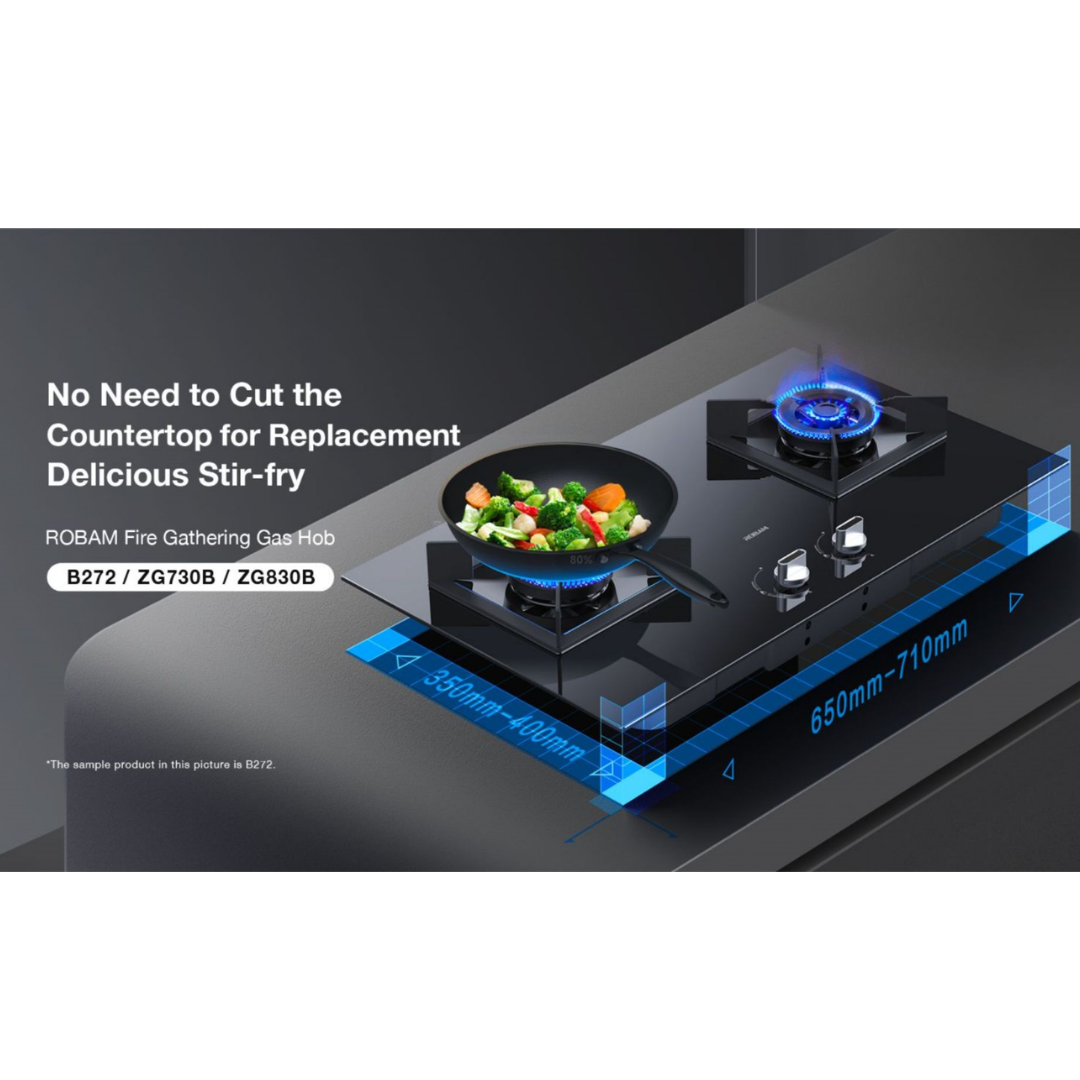 Robam 3 Gashob 5.0kW Big Firepower - JZ(Y/T)-ZG830B | AC GHAR